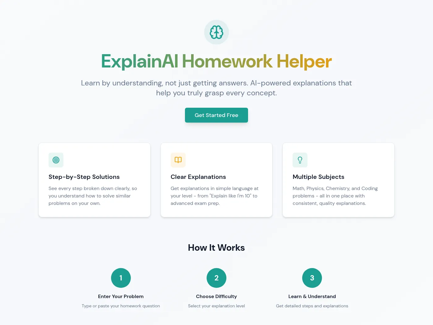 ExplainAI Homework Helper