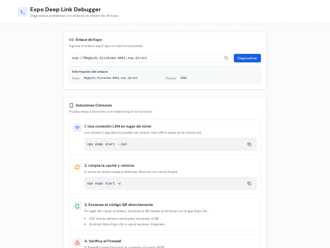 Expo Deep Link Debugger