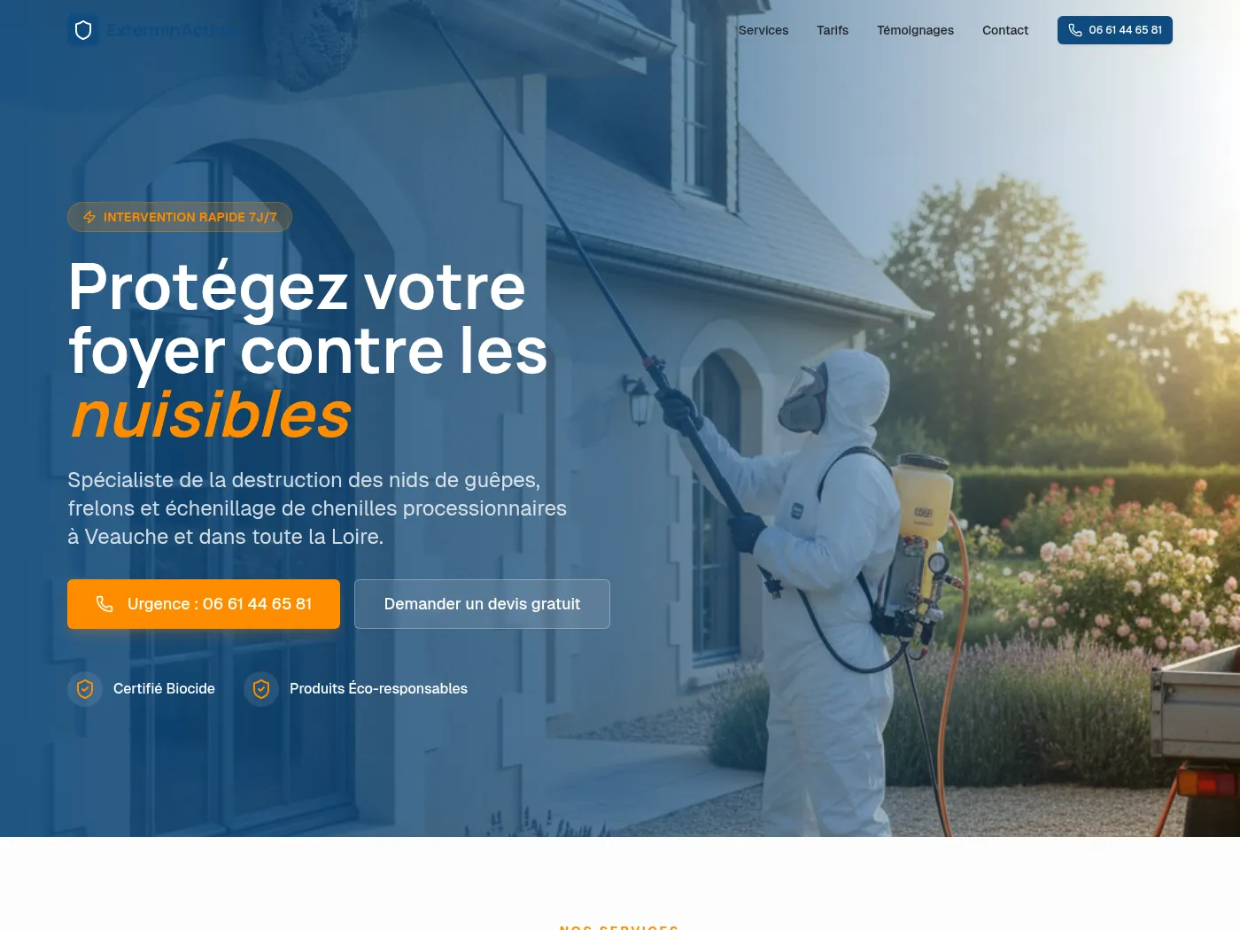 Extermin'Action Landing Page