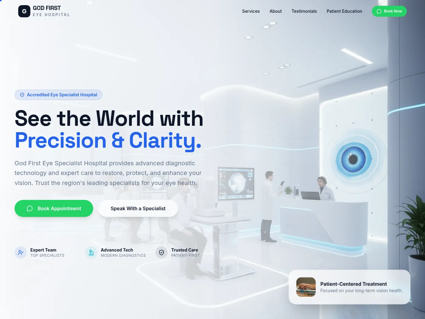 God First Eye Care Website