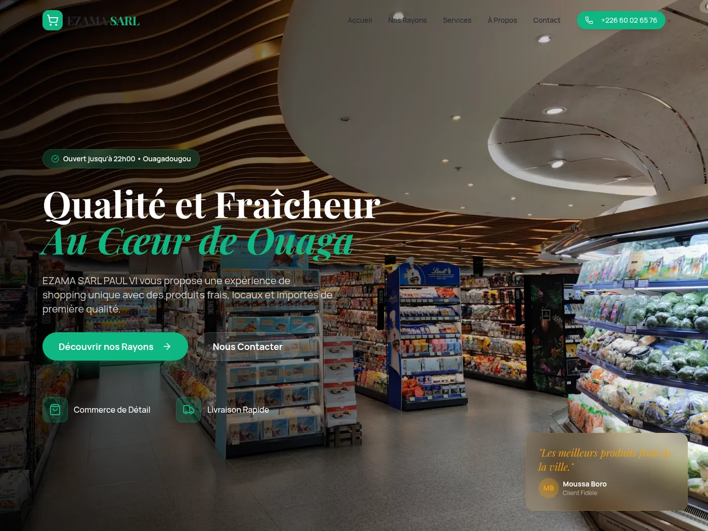 EZAMA SARL Web Presence