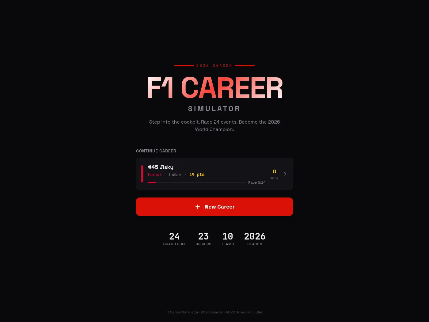F1 Career Simulator