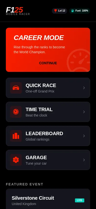 F1 25 Mobile Racer