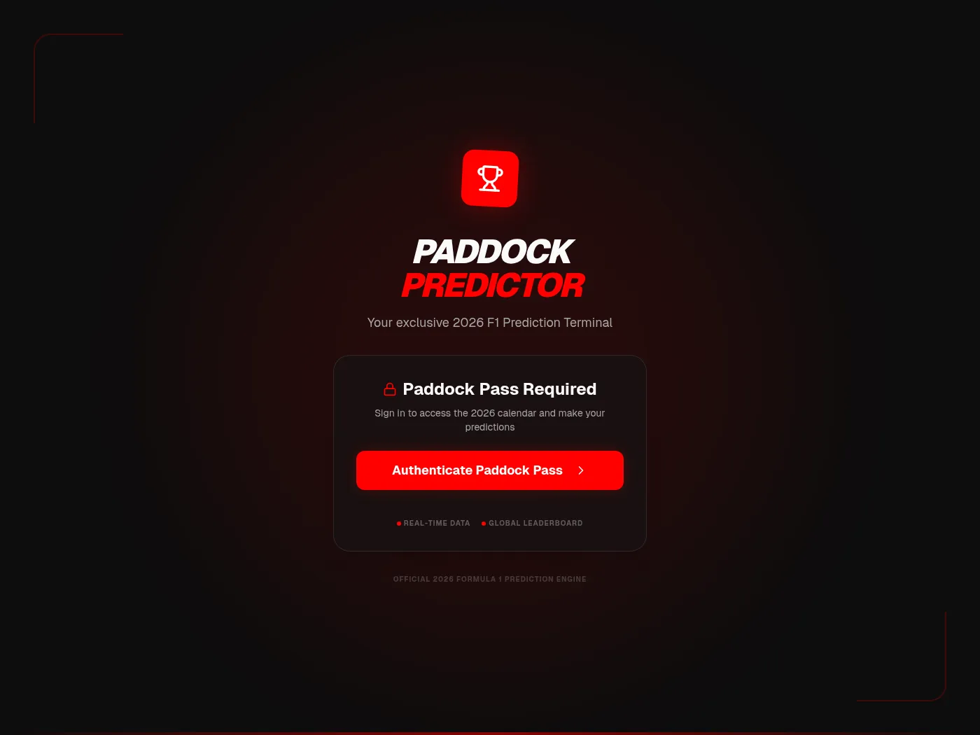 F1 Paddock Predictor