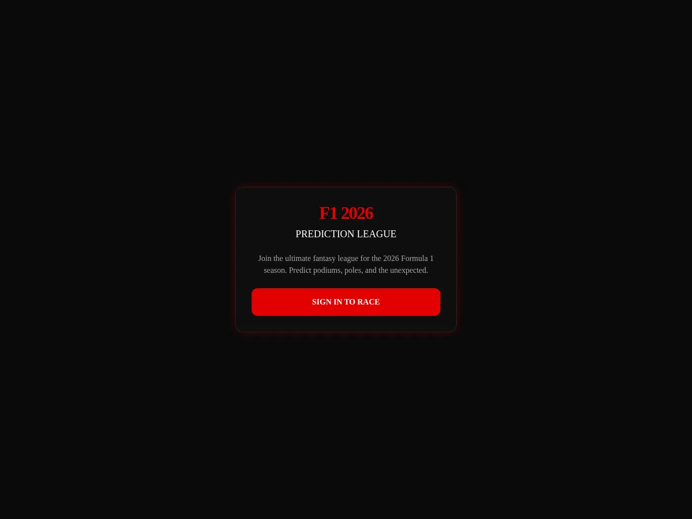 F1 2026 Prediction League