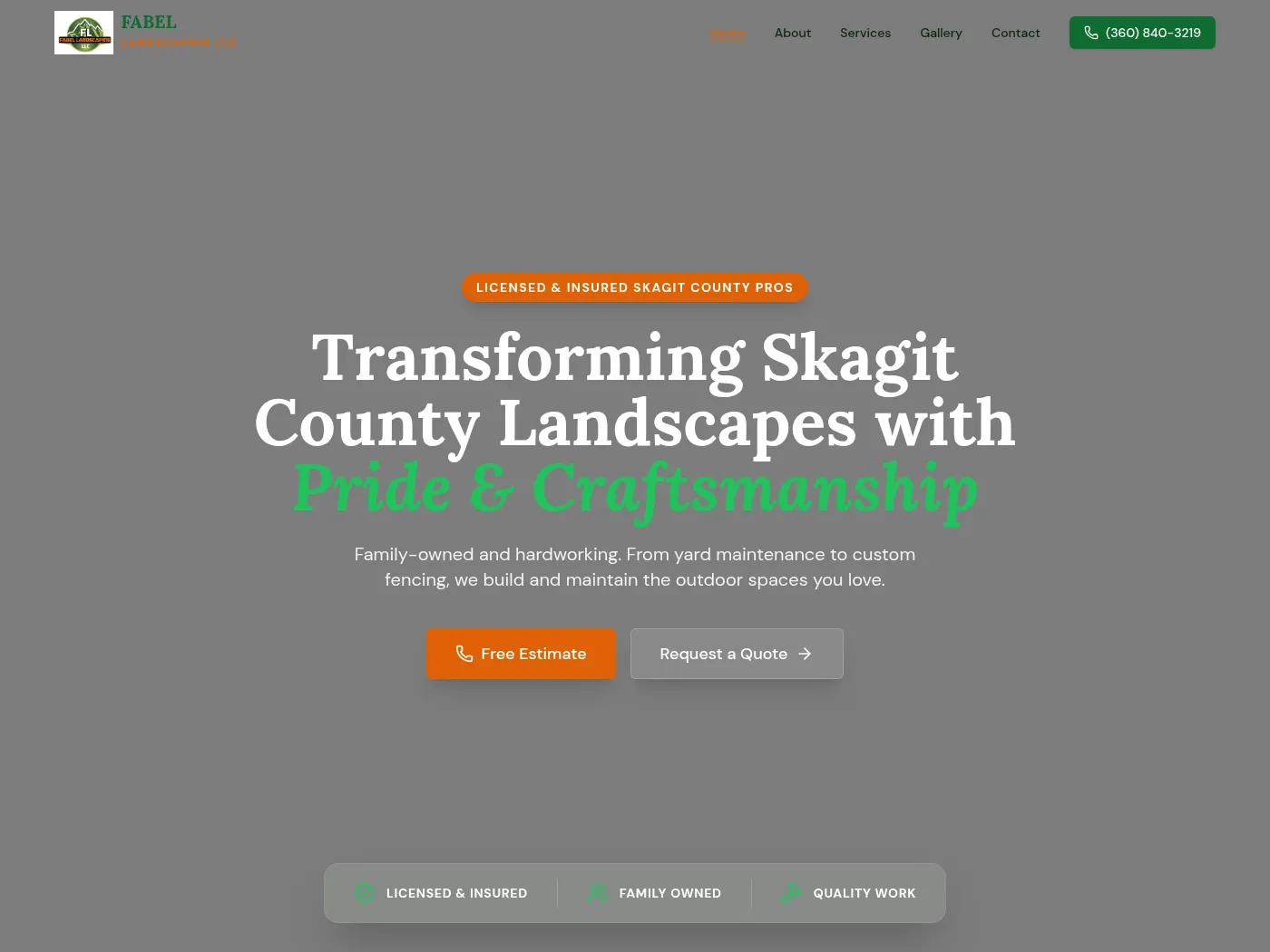 Fabel Landscaping Website