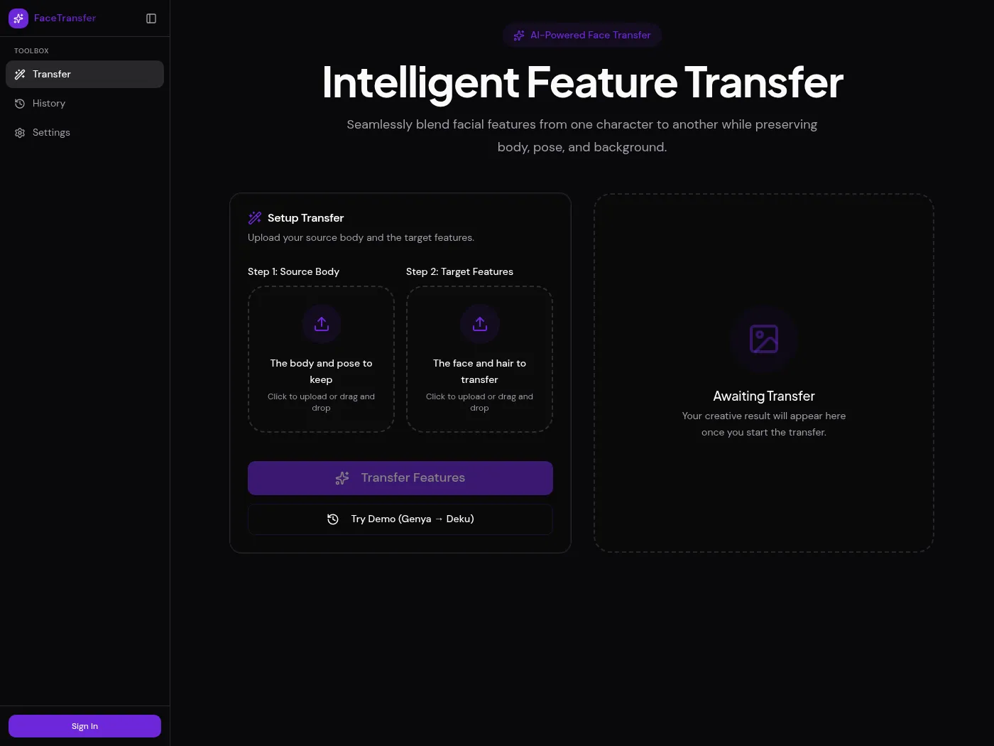 Face Feature Transfer