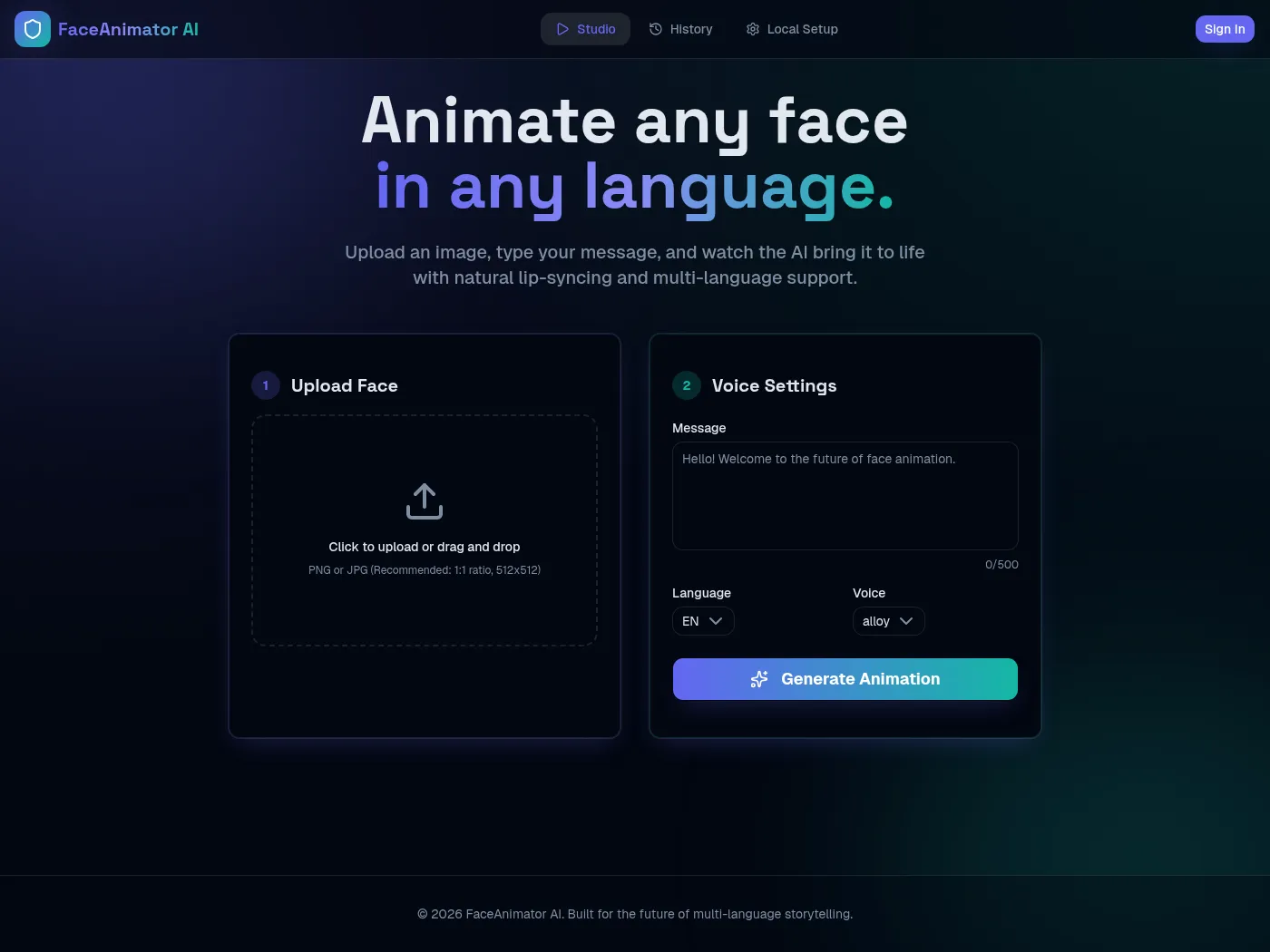 MultiLang Face Animator