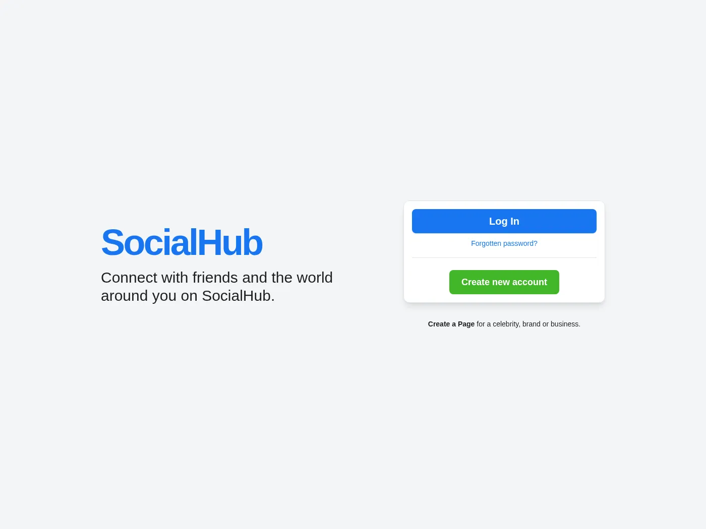 SocialHub Web Clone