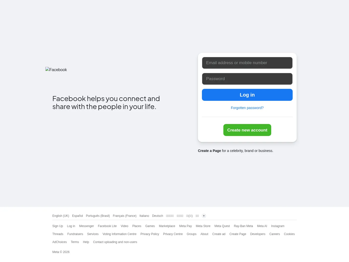 Facebook Login Clone
