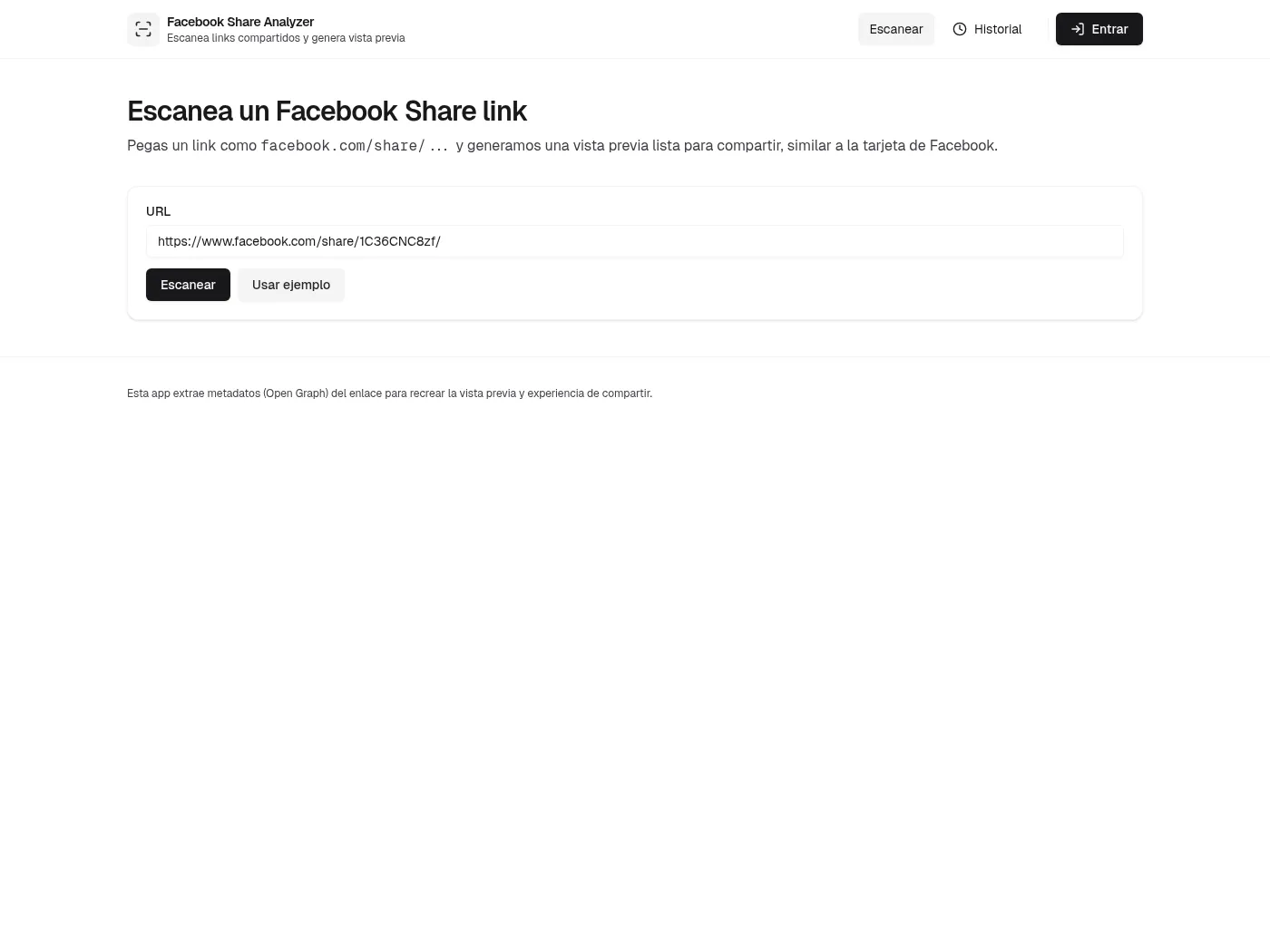 Facebook Share Analyzer