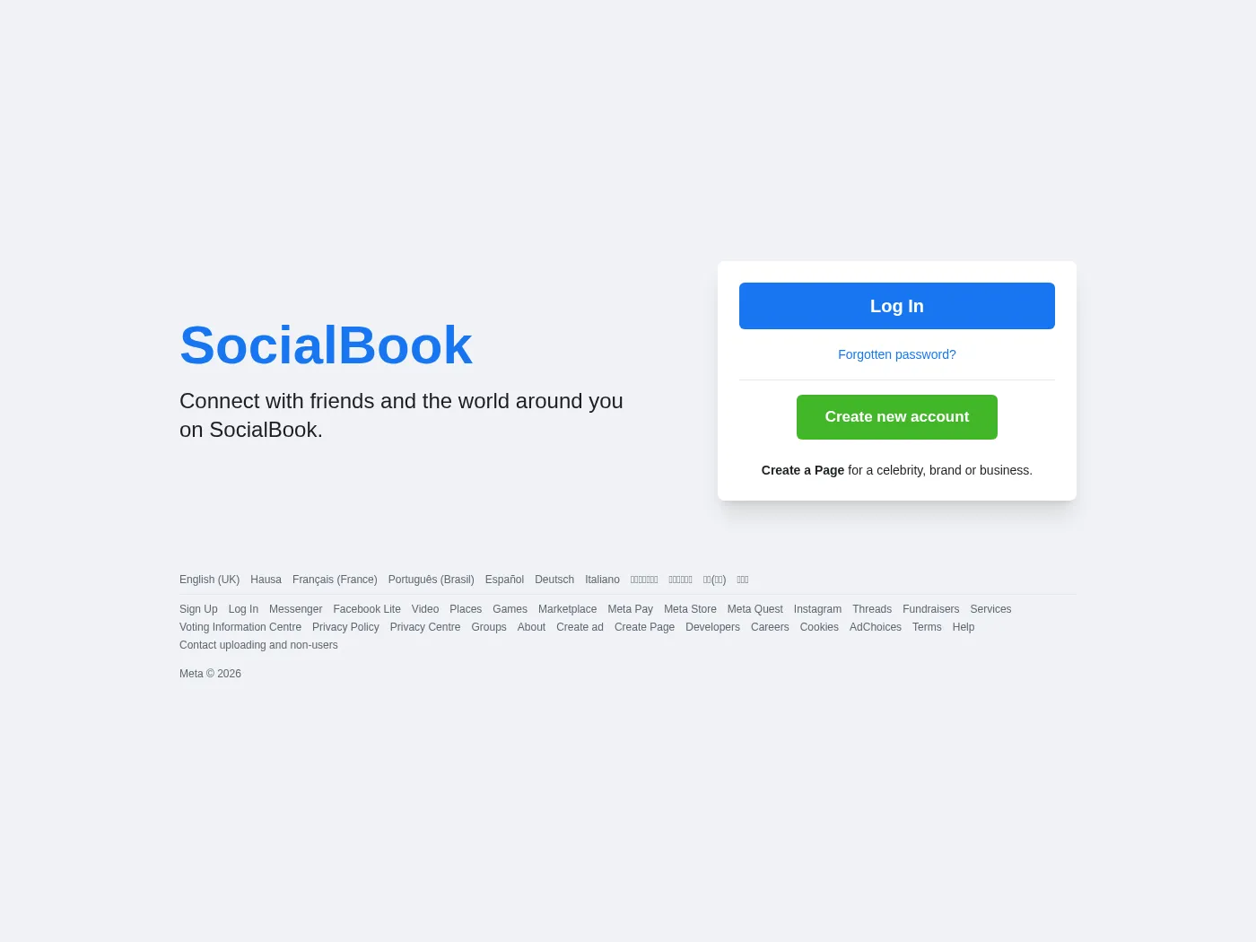 SocialBook Web Clone