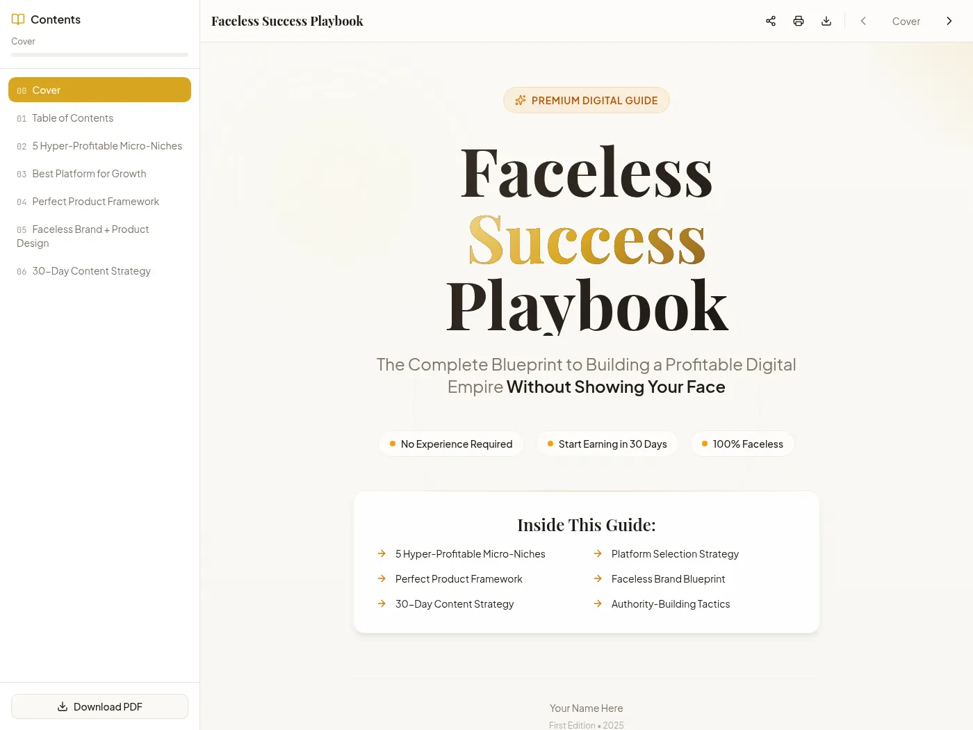 Faceless Success Playbook