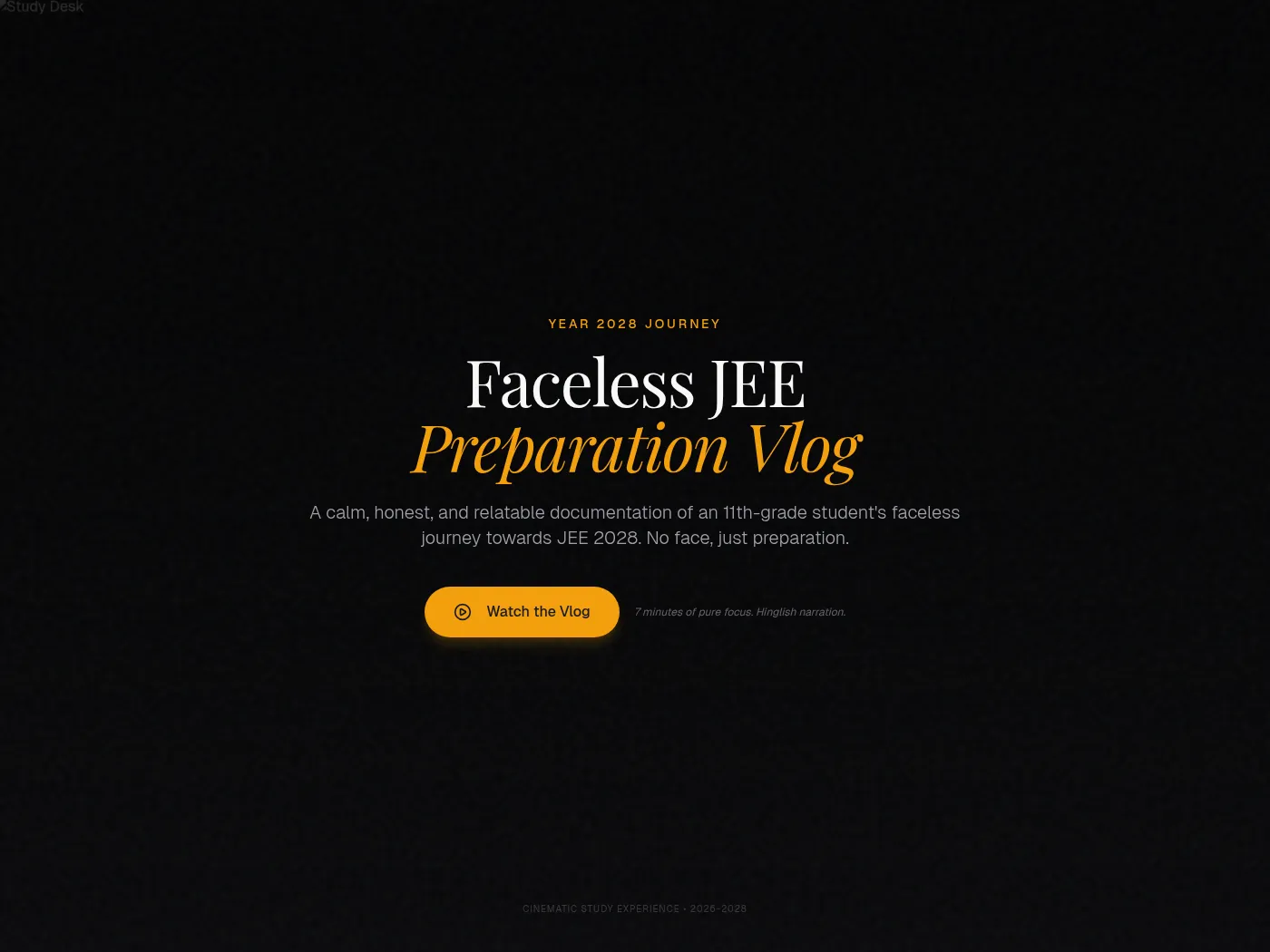 Faceless JEE Prep Vlog