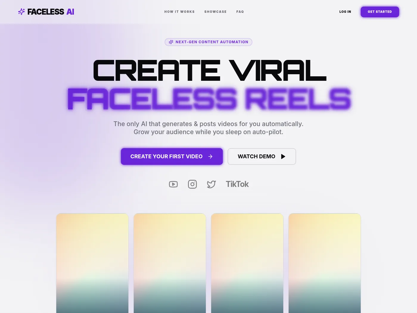 Faceless Reels Website