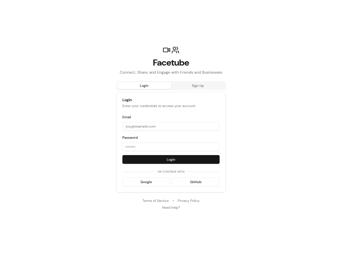 Facetube Social Network