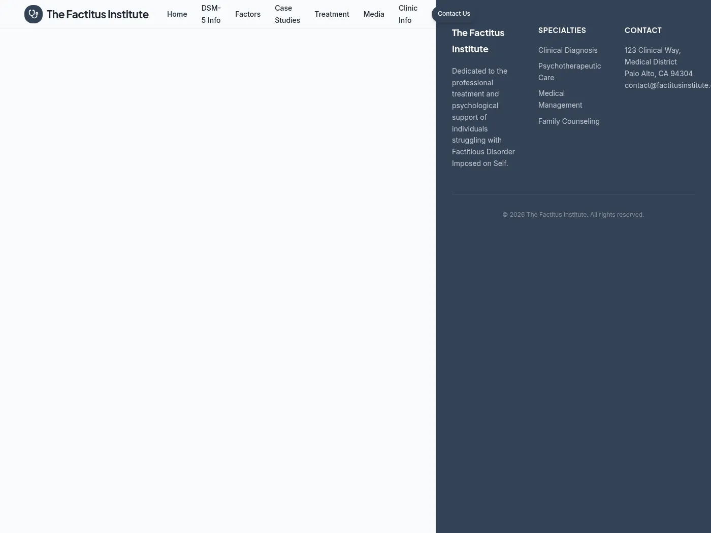 Facitious Disorder Clinic Site