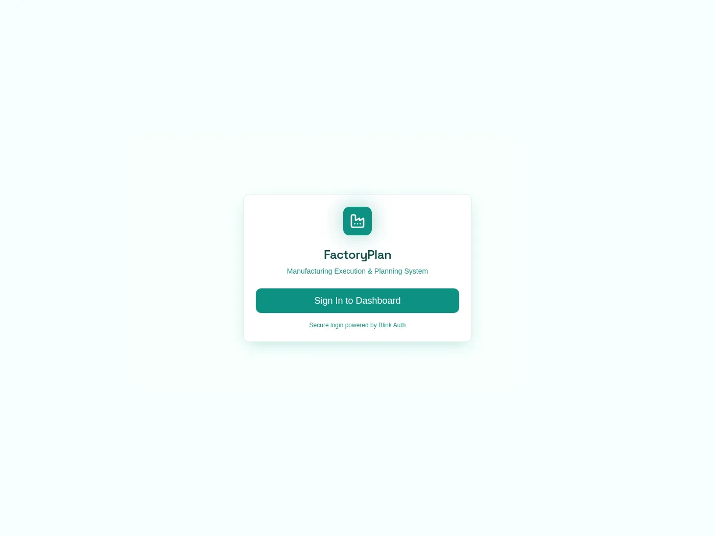 FactoryPlan Dashboard