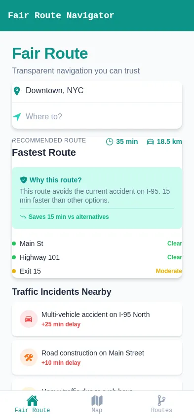 Fair Route Navigator