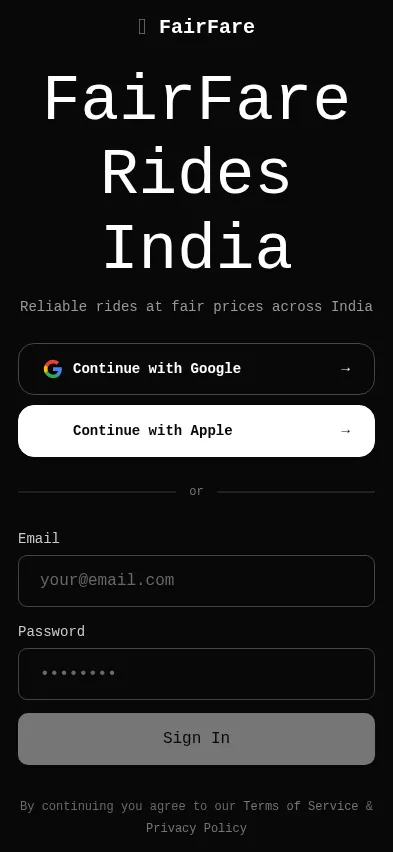 FairFare Rides India