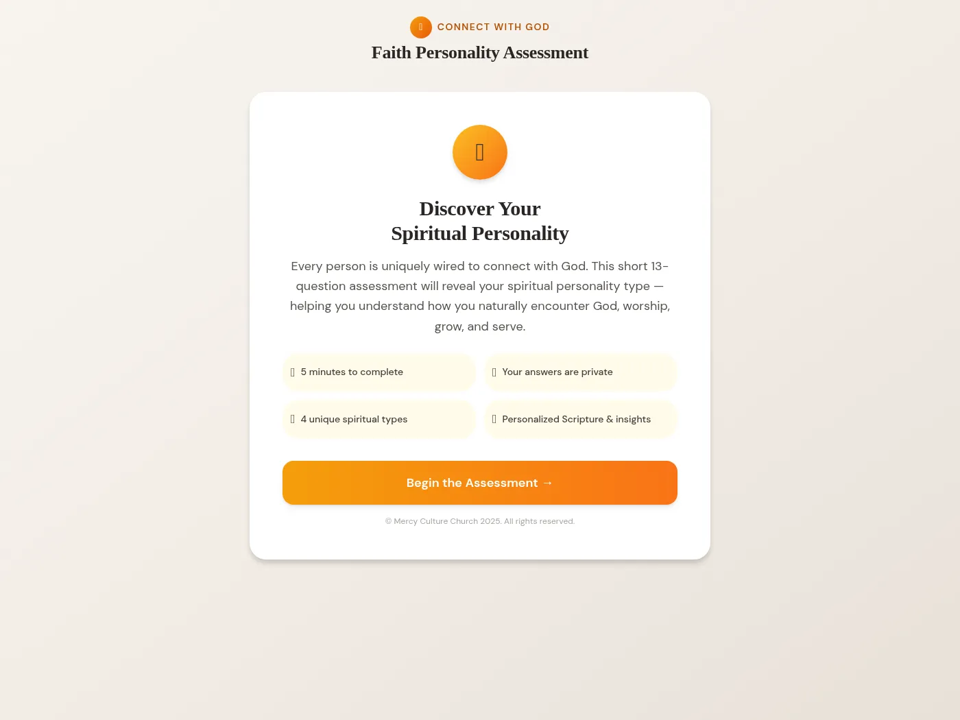 Faith Personality Test