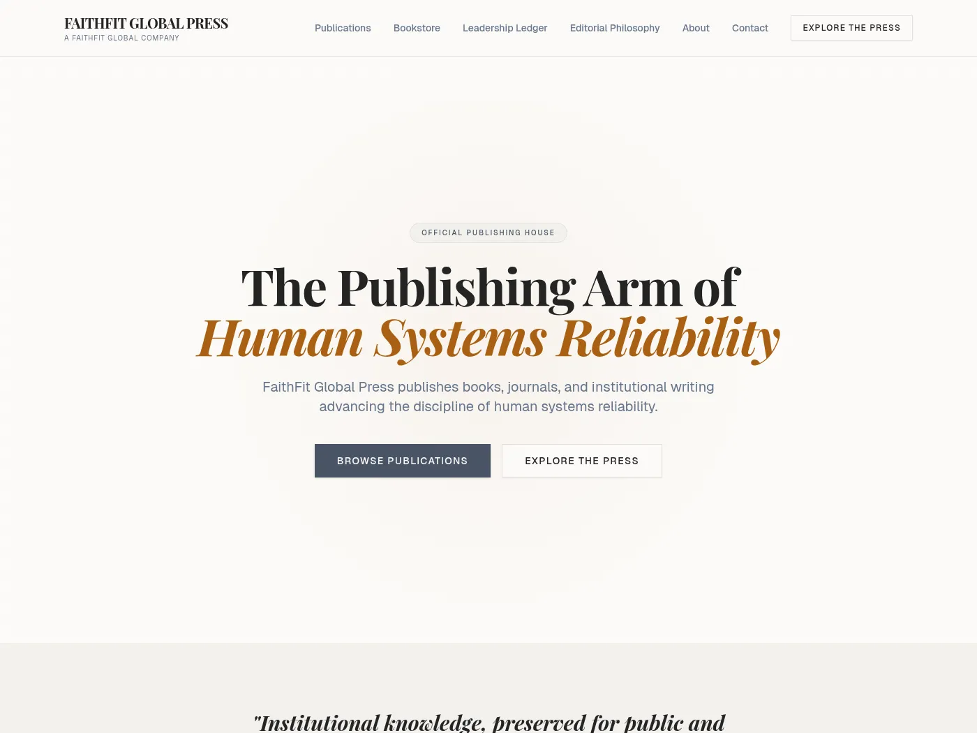 FaithFit Global Press Site