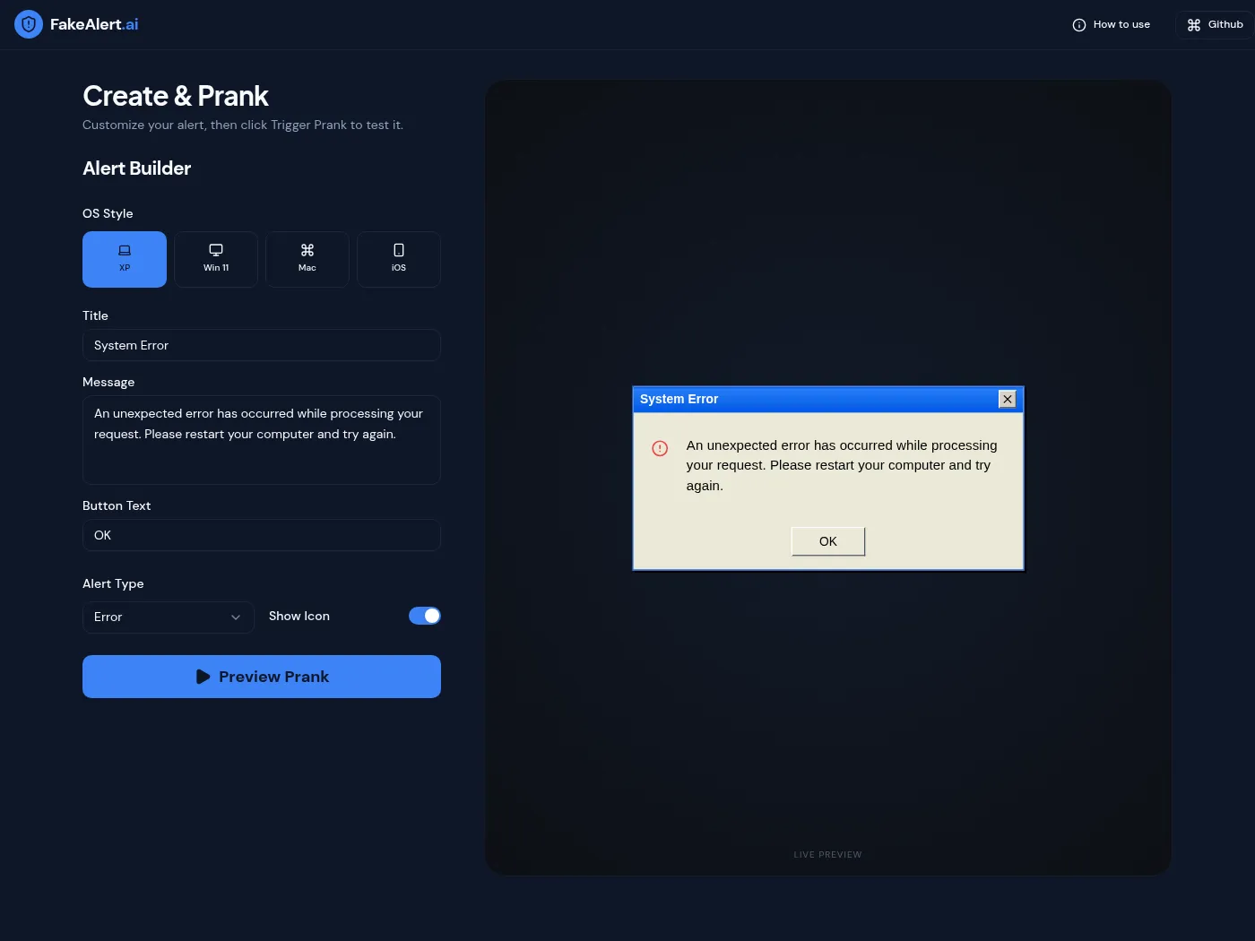 Fake Alert Generator