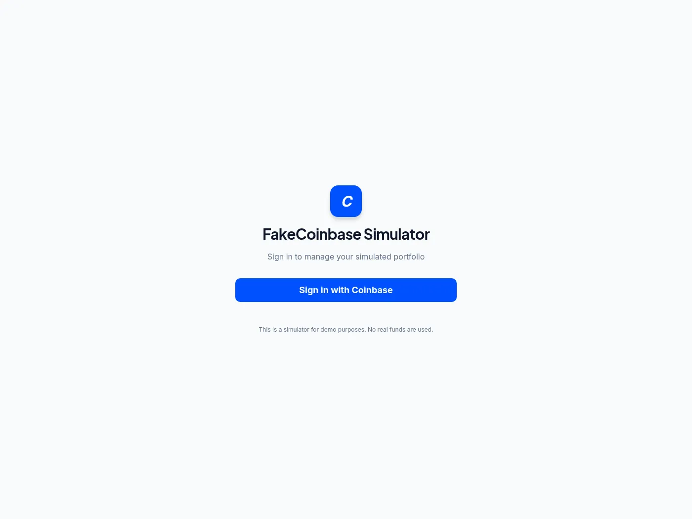 FakeCoinbase Simulator