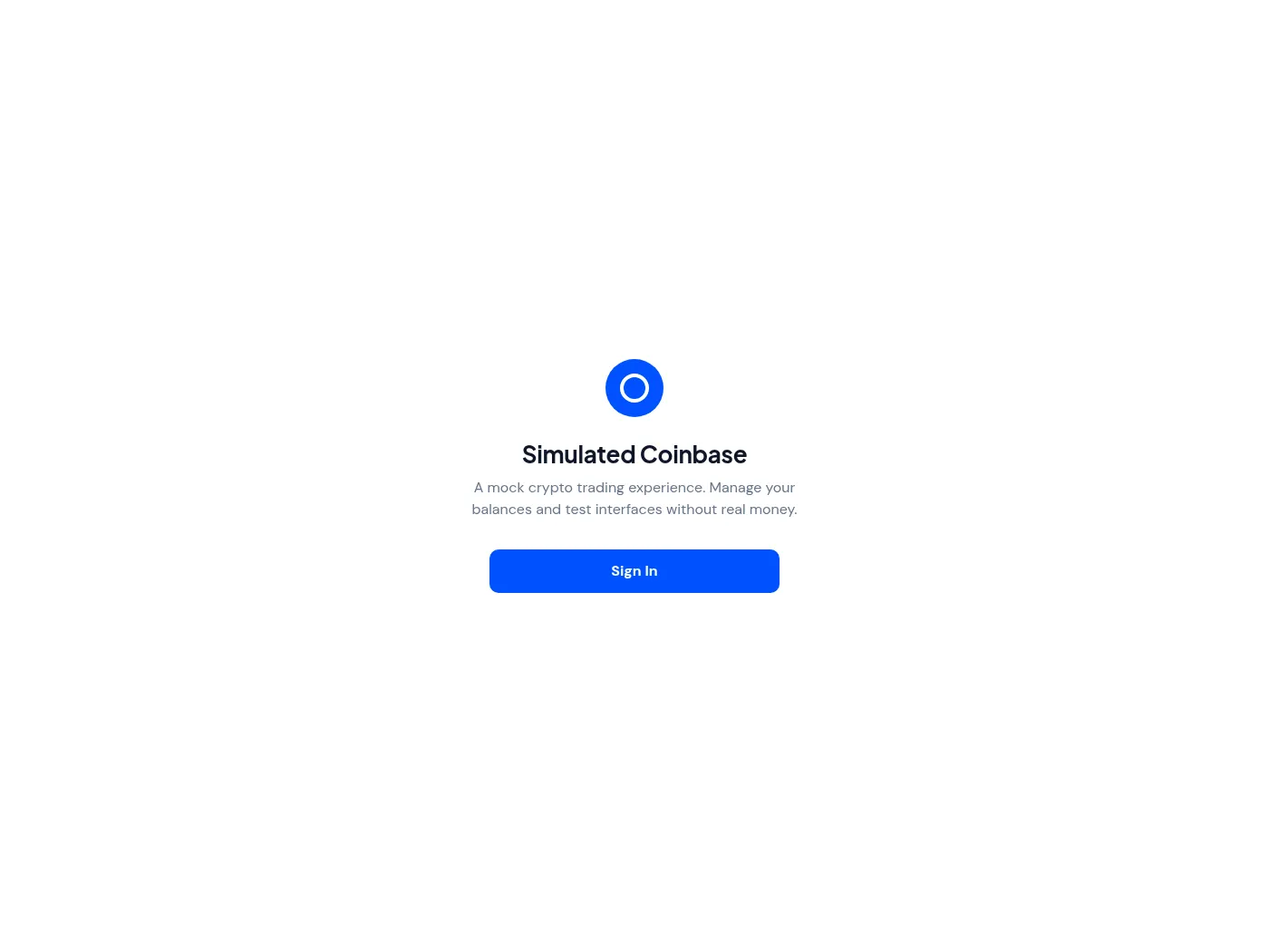 Simulated Coinbase