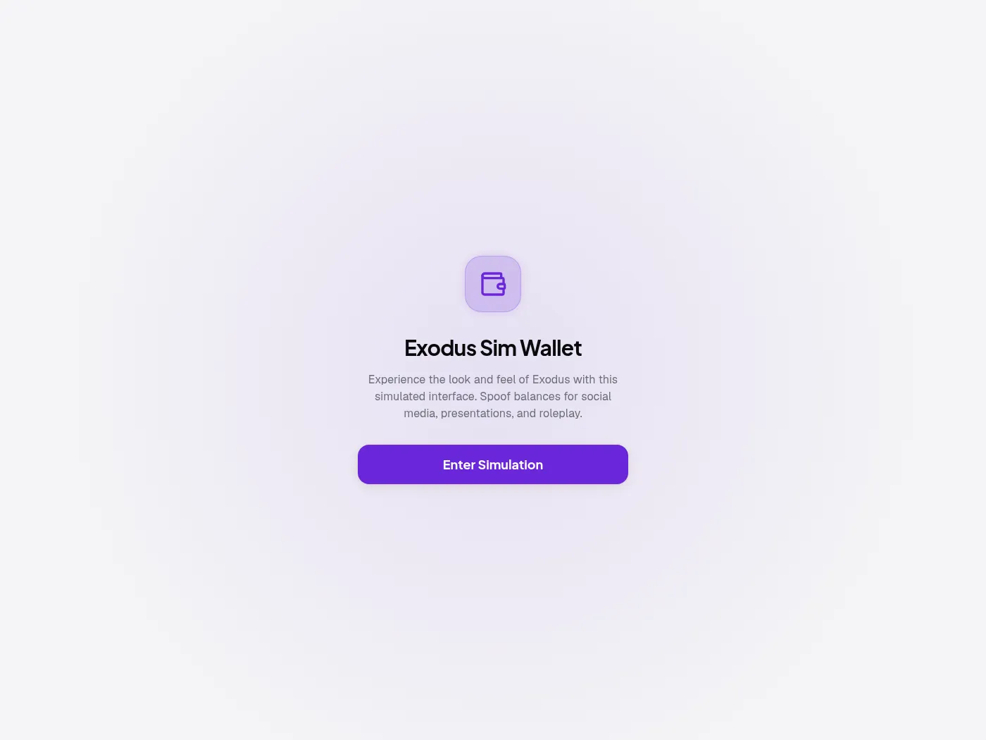 Exodus Sim Wallet UX