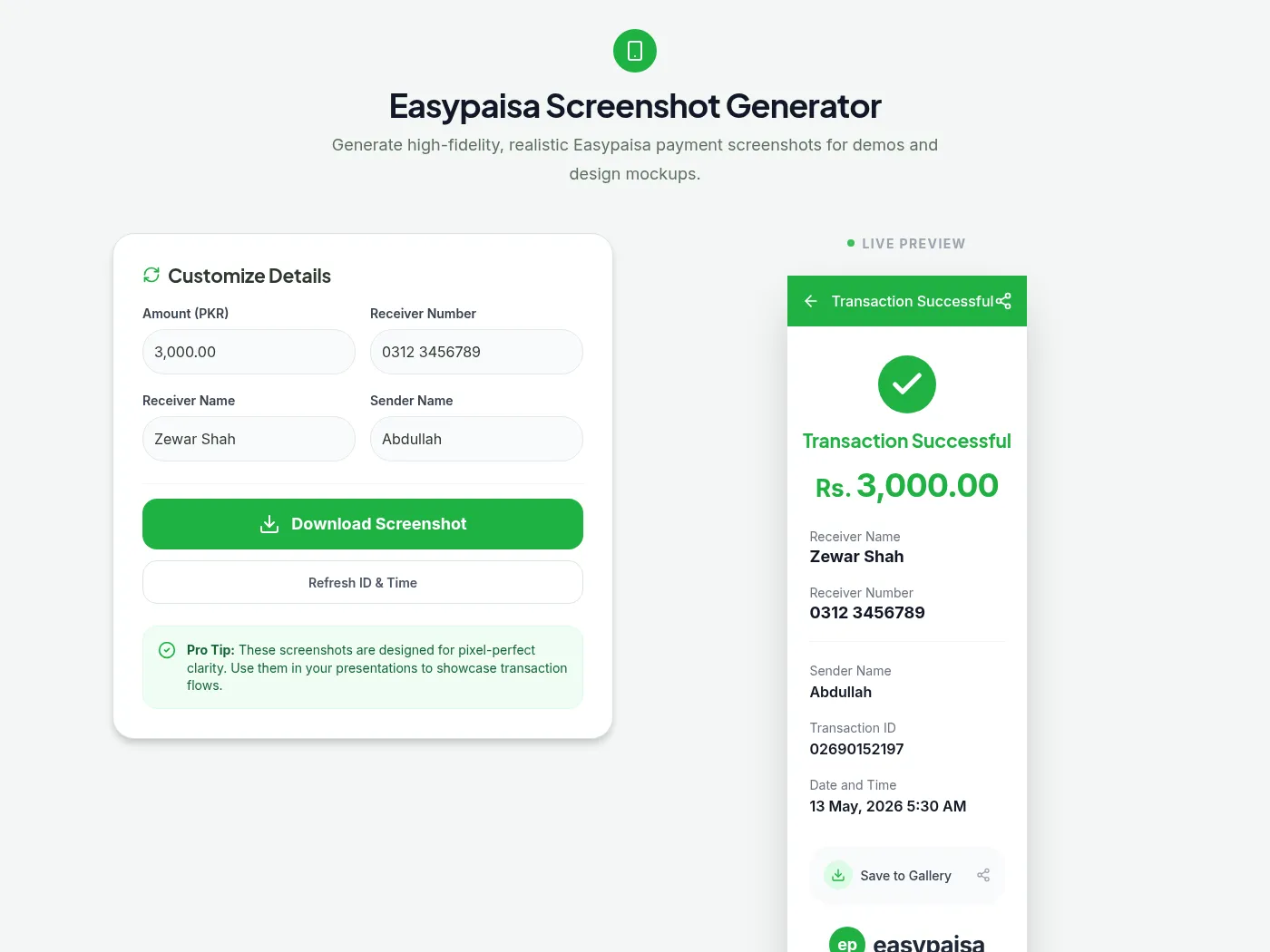 Fake Easypaisa Screenshot