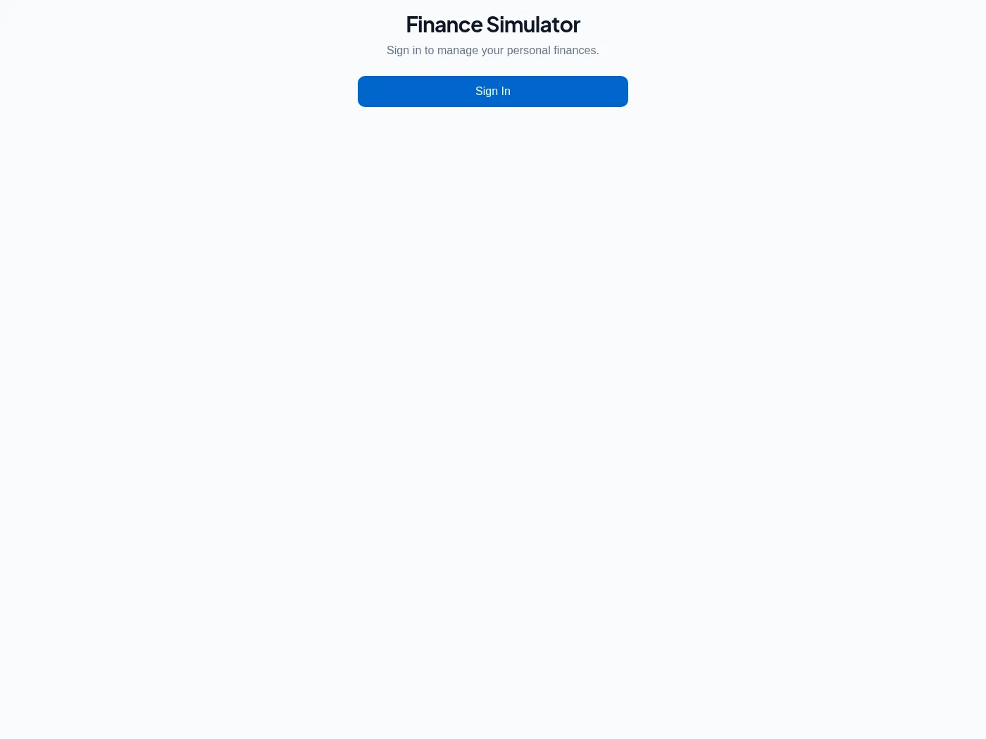 Personal Finance Simulator