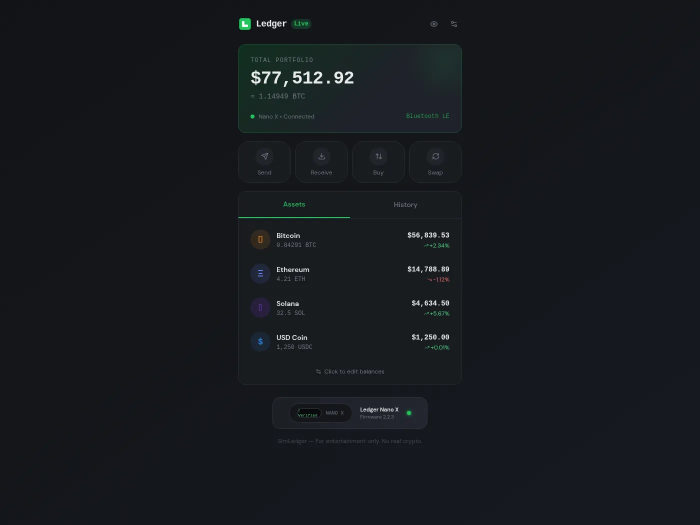 SimLedger Wallet