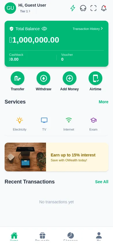 Fake Opay Banking App