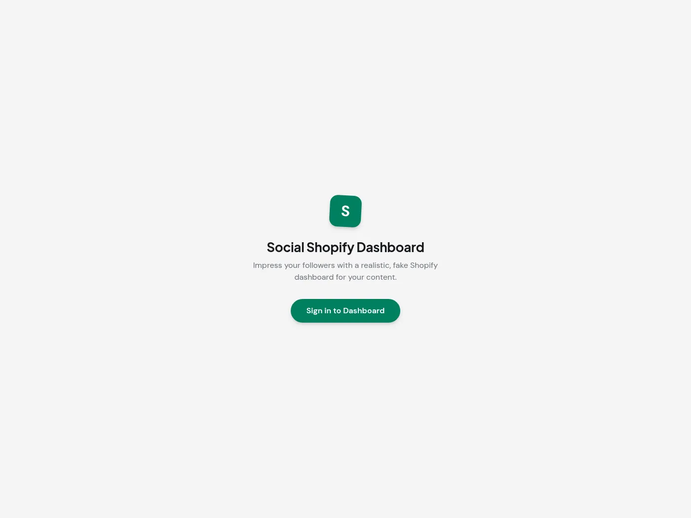 Social Shopify Dashboard
