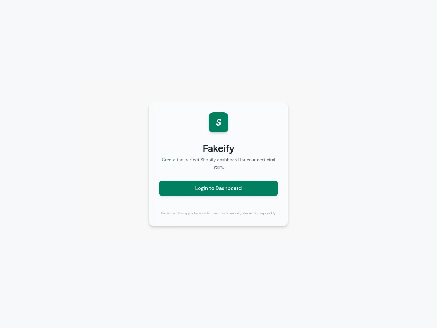 Fake Shopify Dashboard