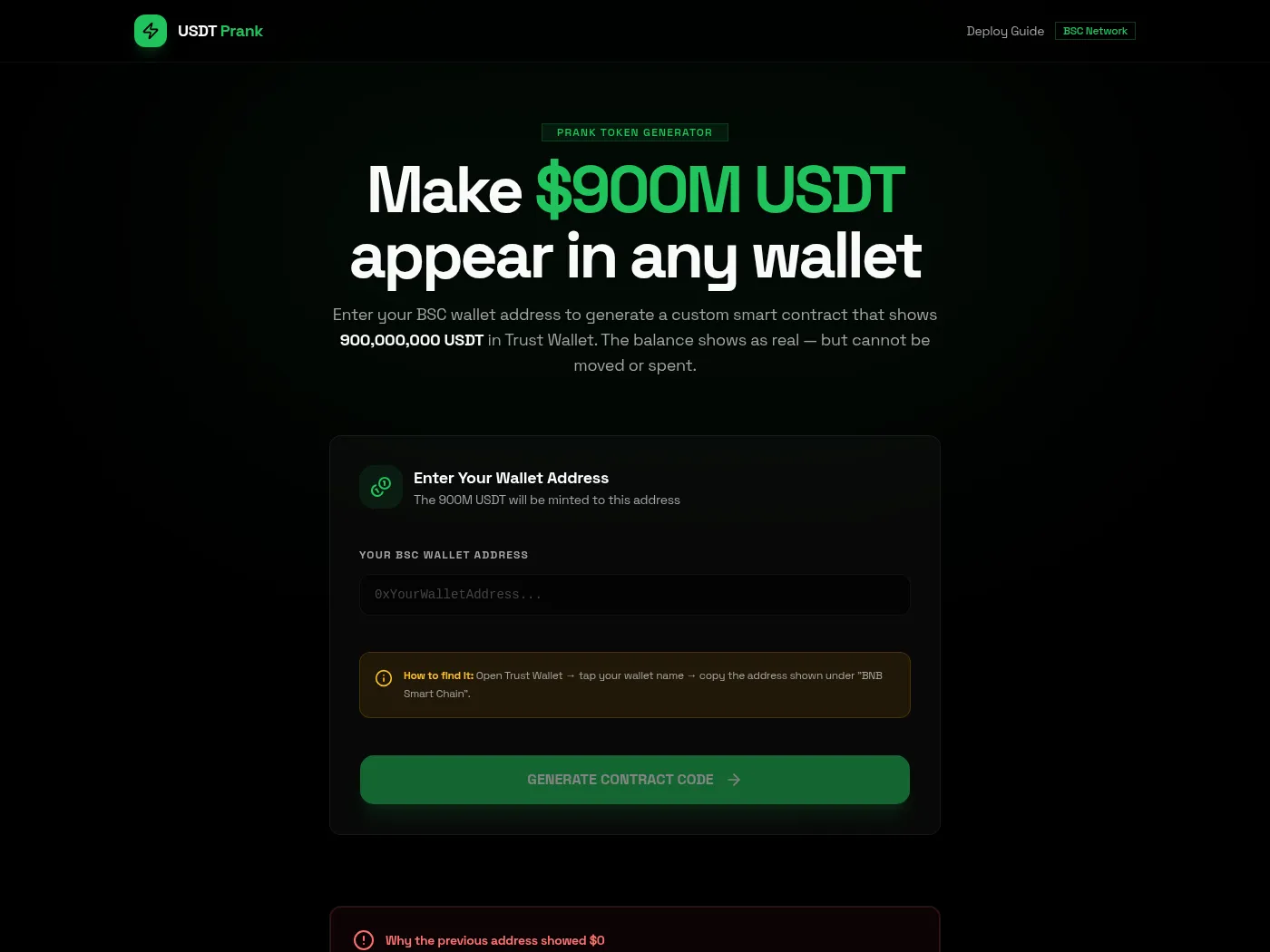 Fake USDT Prank Generator