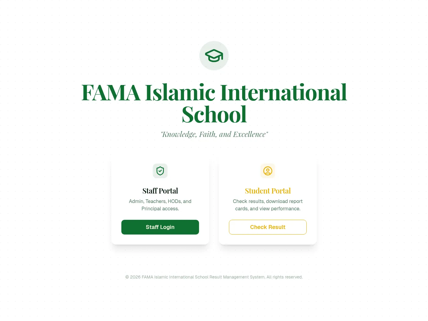 FAMA Result Platform