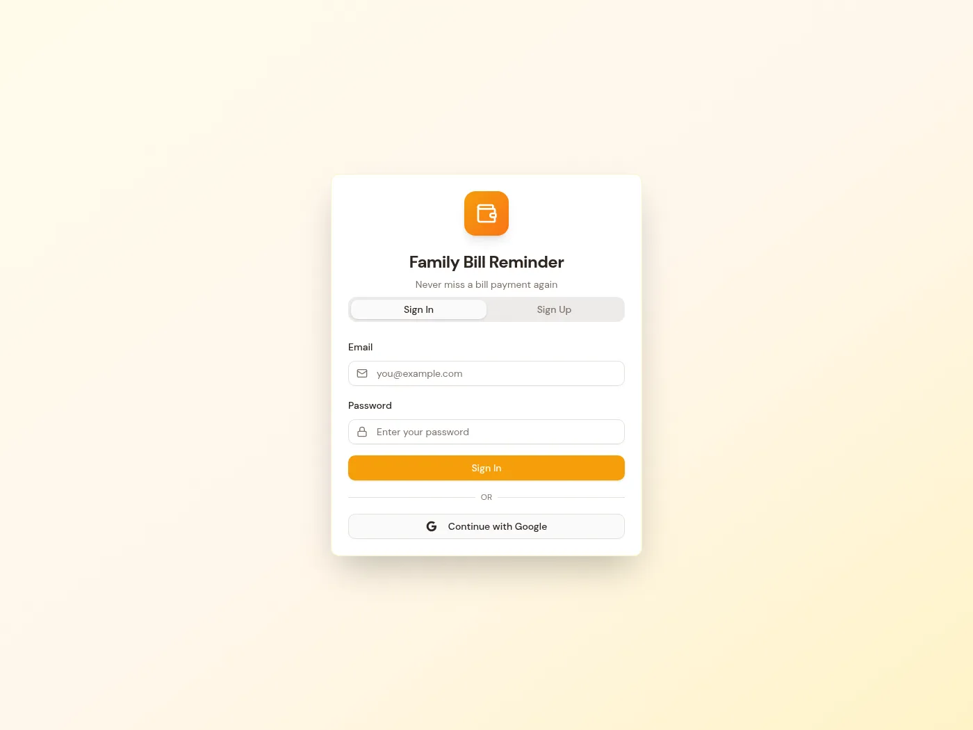 Family Bill Reminder