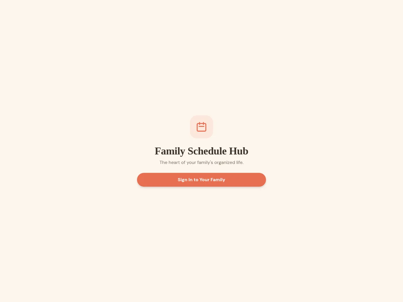Family Schedule Hub