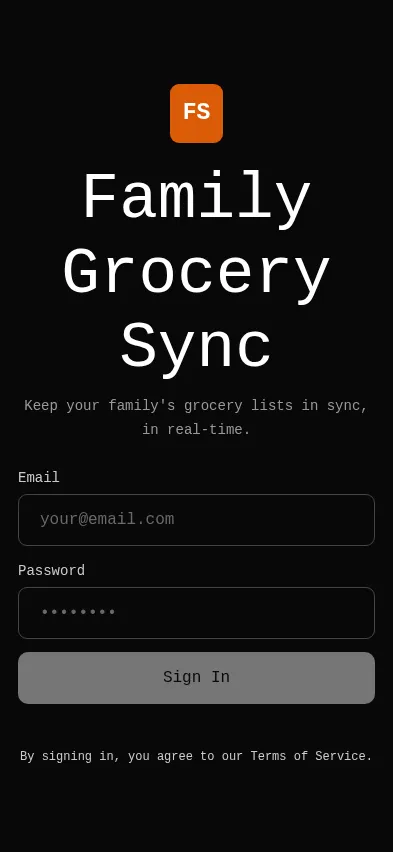 Family Grocery Sync