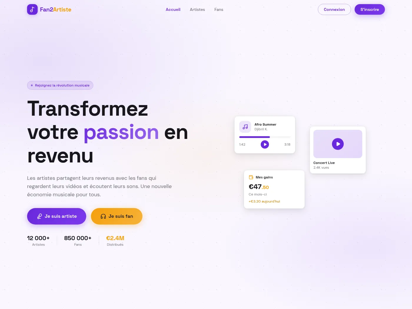 Fan2Artiste Platform