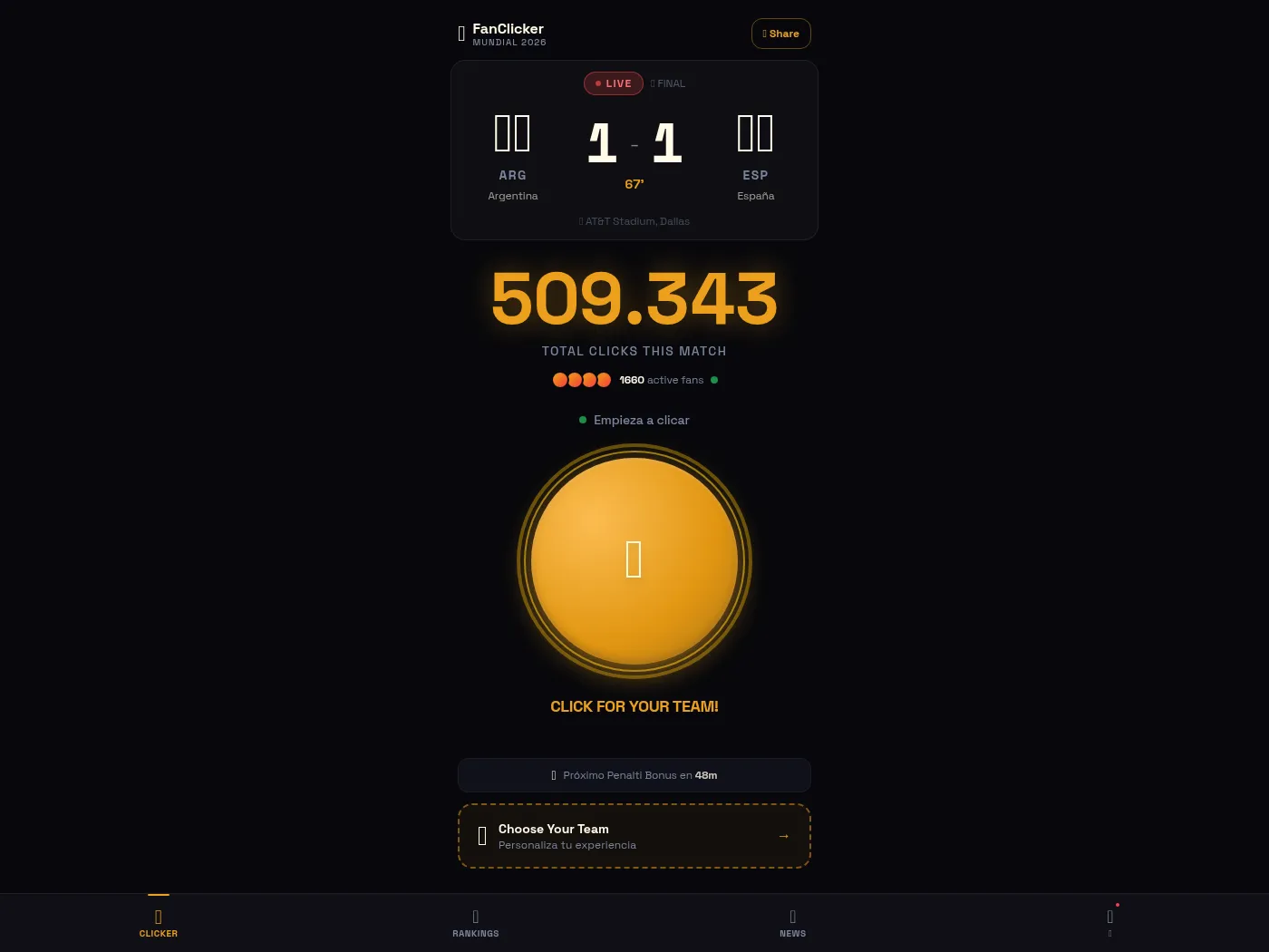 FanClicker Mundial 2026