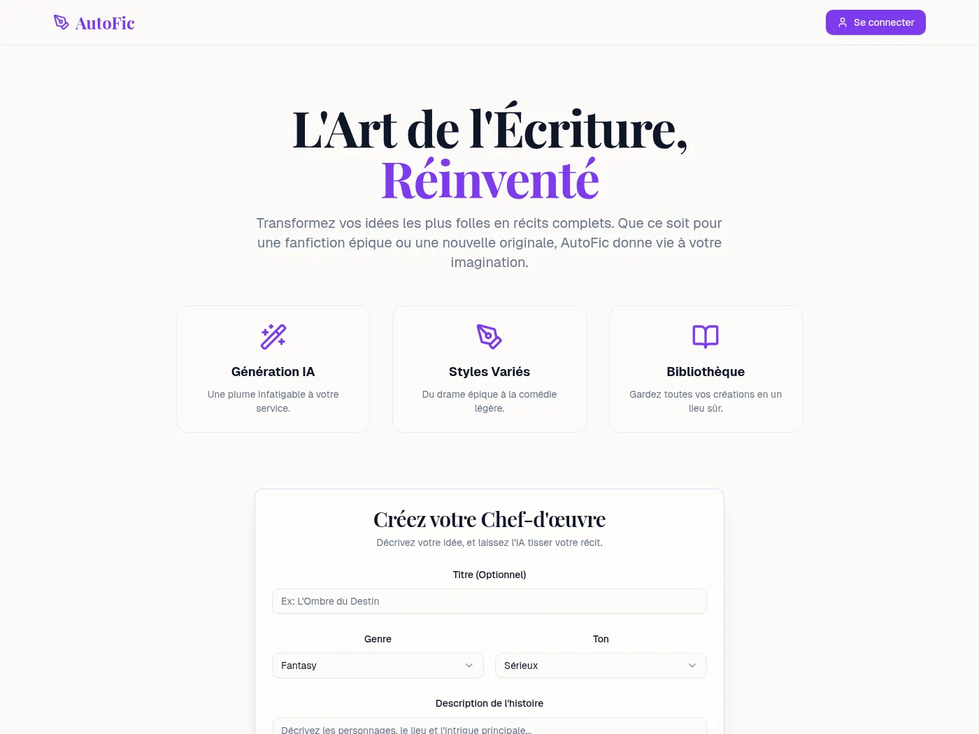 AutoFic Story Generator