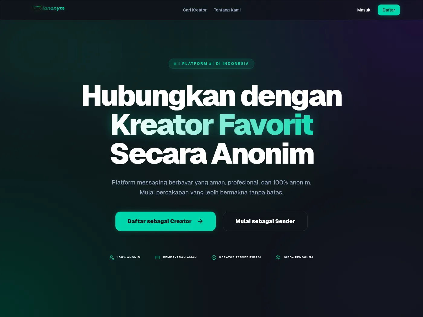 Fanonym Messaging Platform