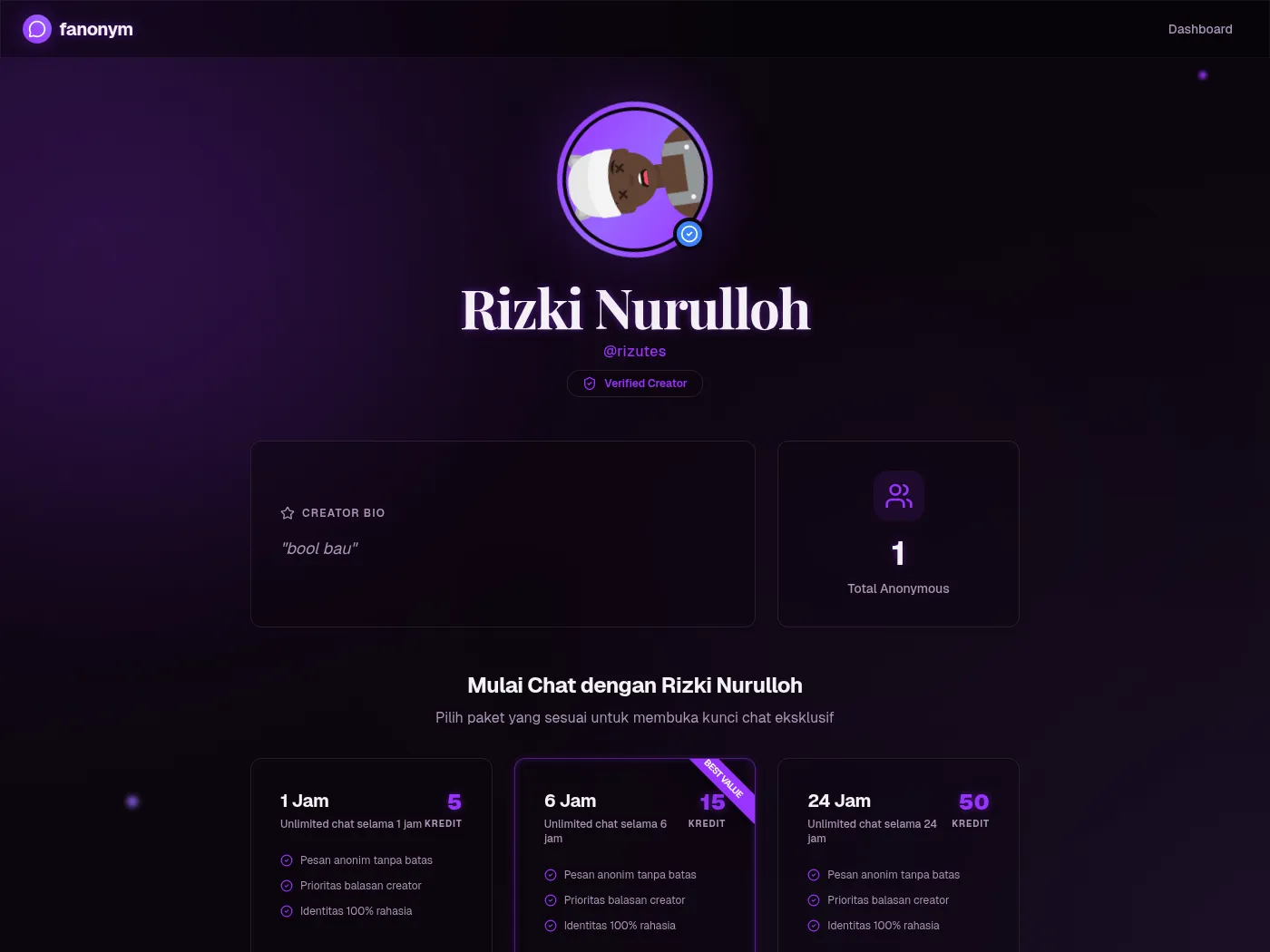 Fanonym Profile Redesign