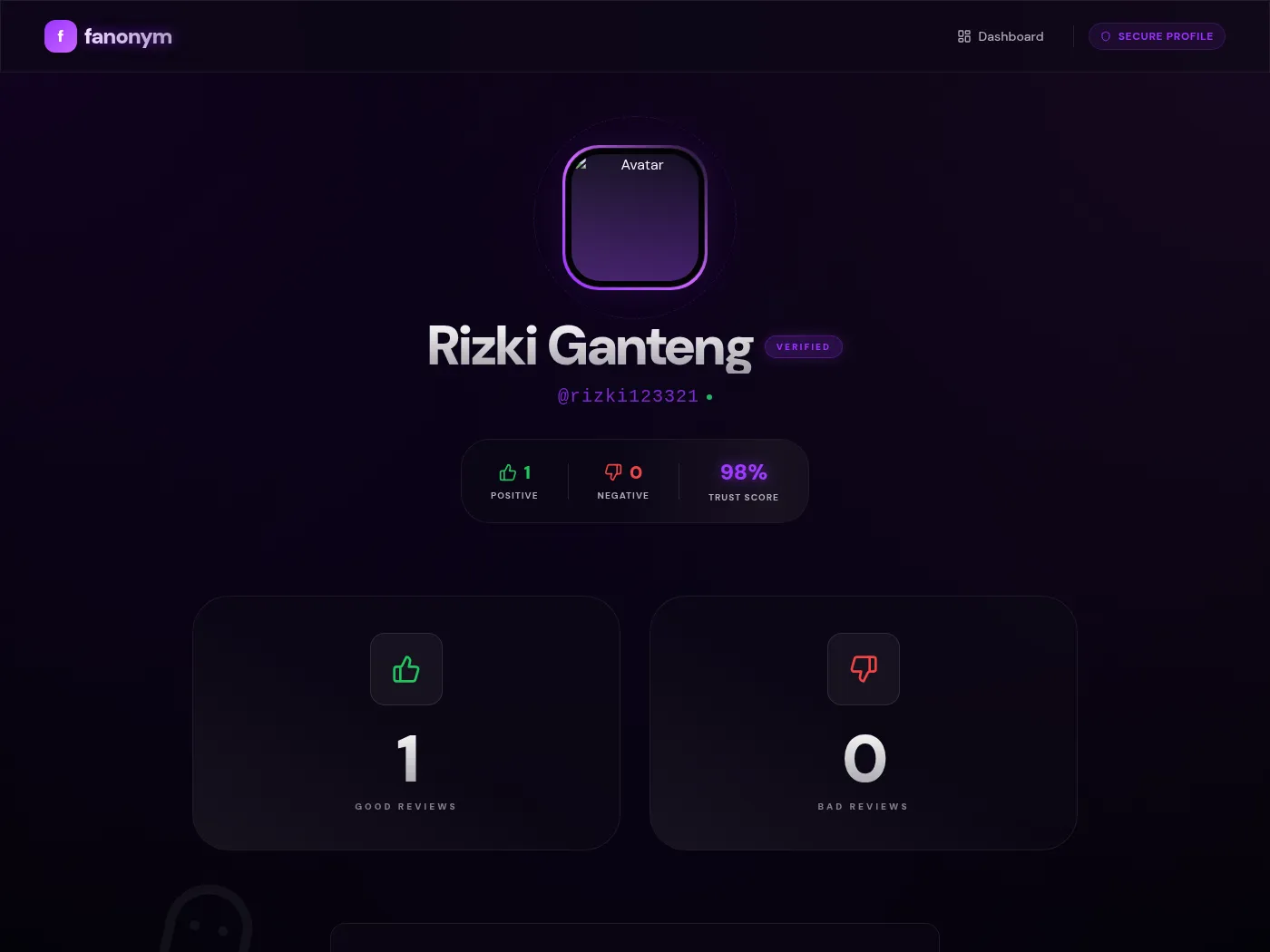 Fanonym Profile Redesign