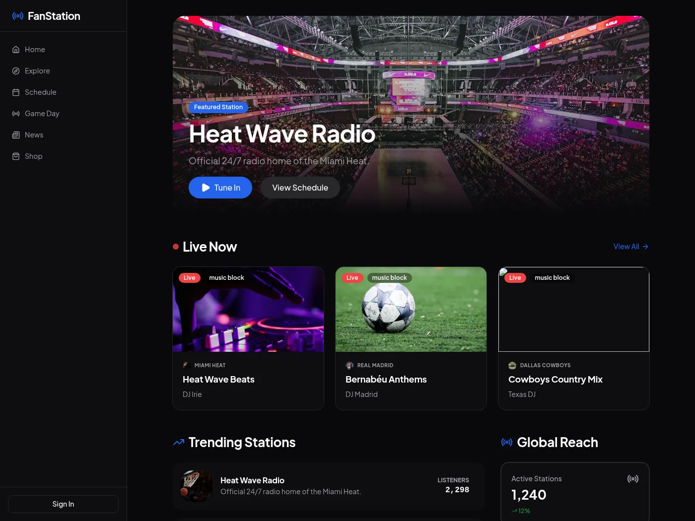 FanStation Radio Platform