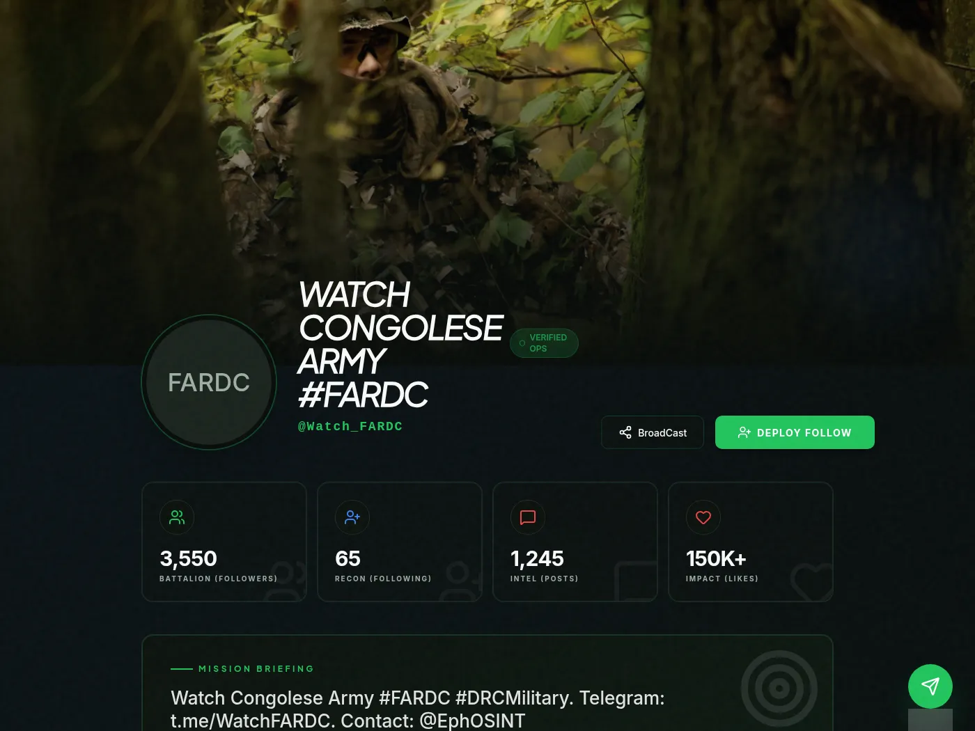 FARDC X Profile Site