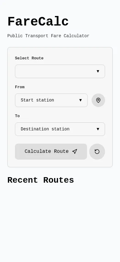 FareCalc Mobile App